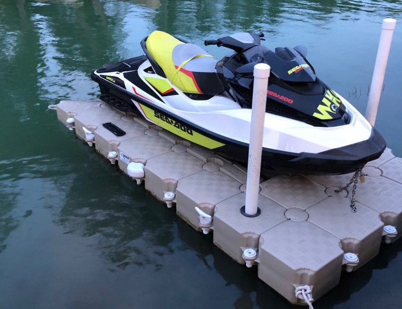 JetSLIDE: Slide-on jet ski floating dock (Standalone with 2 posts ...