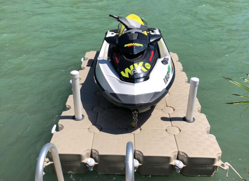 JetSLIDE: Slide-on jet ski floating dock (Standalone with 2 posts ...